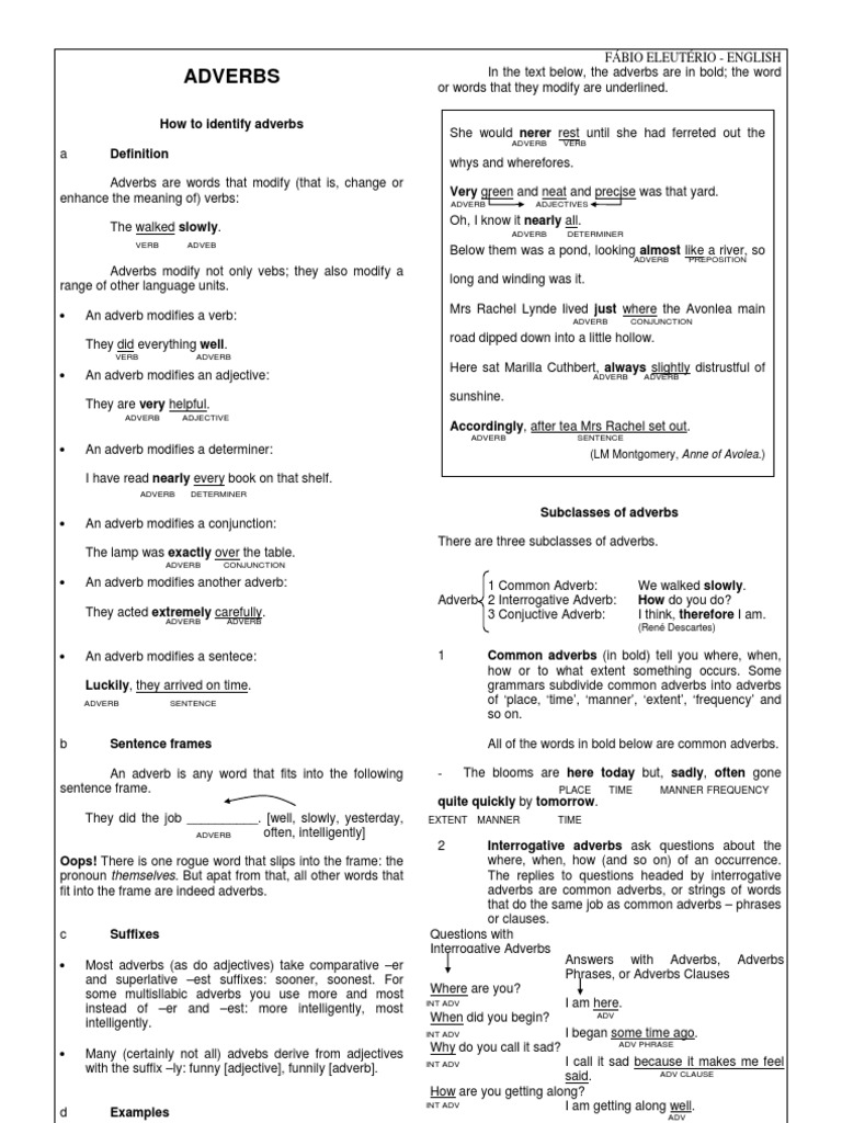 Identifying Adverbs in Context: An Analysis of Adverb Usage and ...