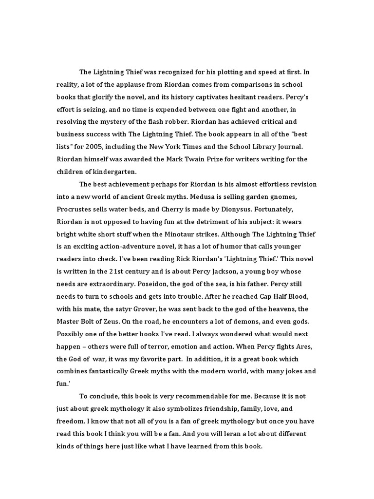 Critique Review Percy Jackson | PDF