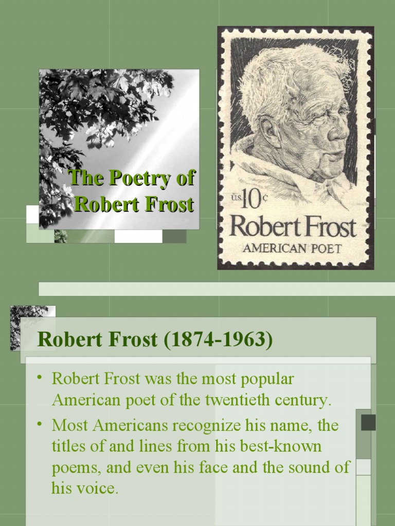 The Poetry of Robert Frost | PDF | Poetry