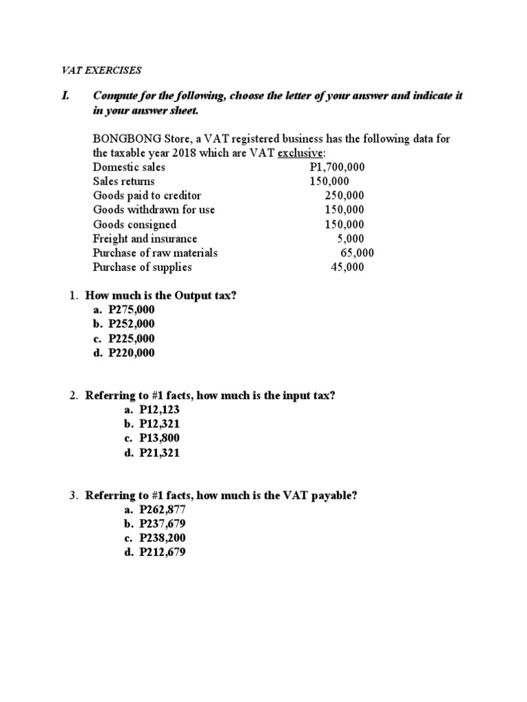 I. Compute For The Following, Choose The Letter of Your Answer and ...