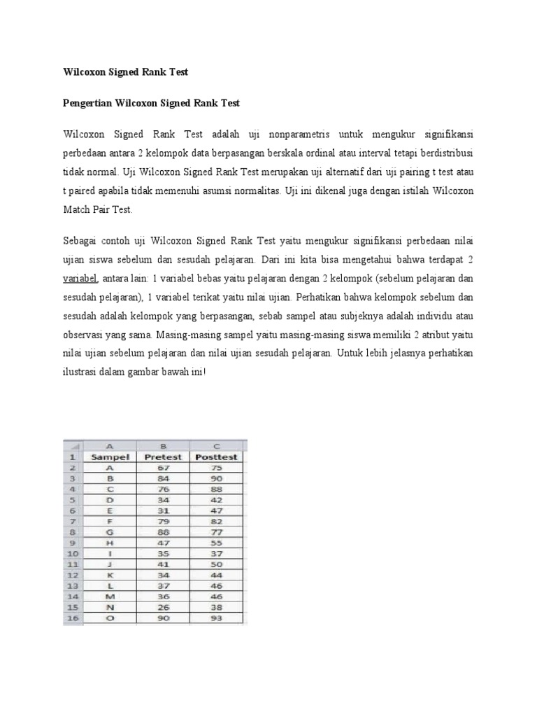 Uji Wilcoxon Signed Rank Test: Panduan Lengkap | PDF | Karier ...
