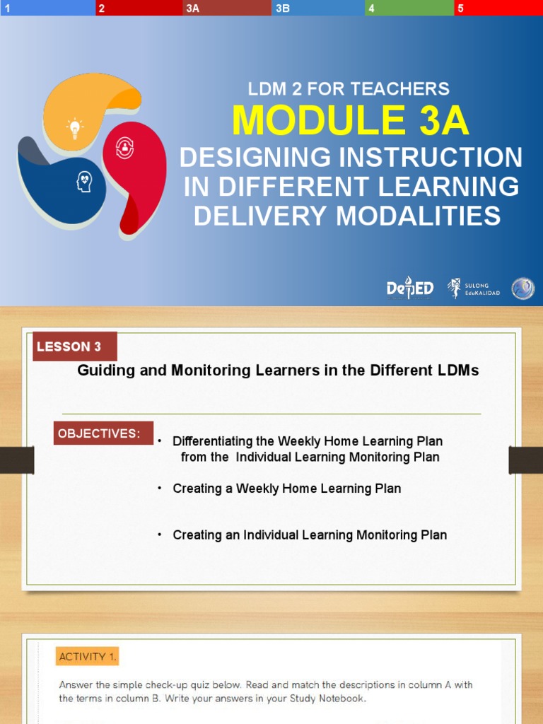 Module 3A: Designing Instruction in Different Learning Delivery ...