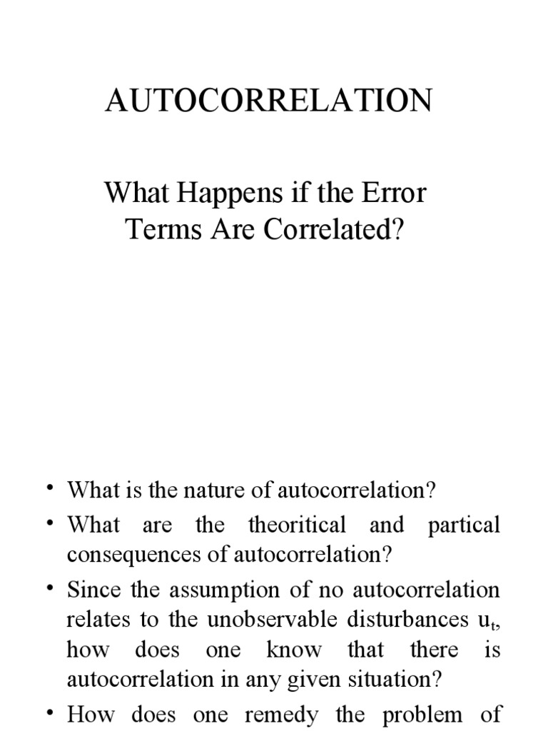 Autocorrelation: What Happens If The Error Terms Are Correlated? | PDF | Autoregressive Model ...
