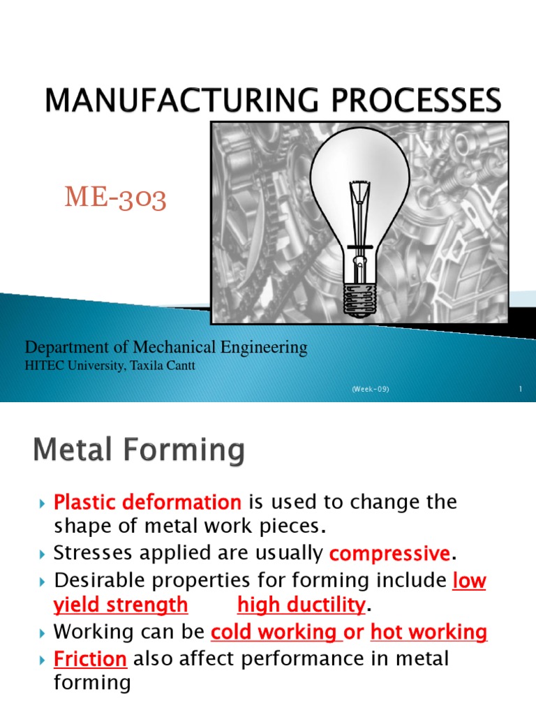 Week 09 (Forging) | PDF | Forging | Deformation (Engineering)