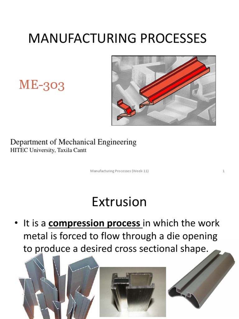 Week 11 (Extrusion and Drawing) | PDF | Extrusion | Fracture