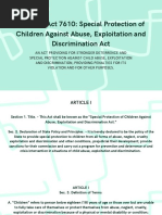 Ra 7610 | PDF | Child Abuse | Human Trafficking
