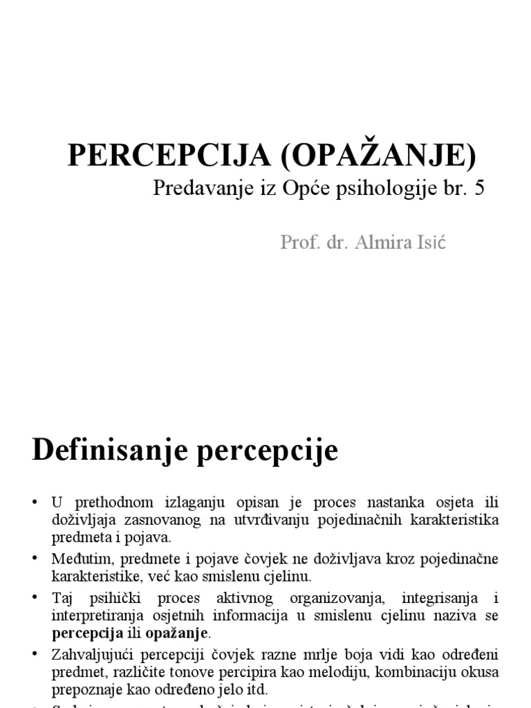 Percepcija | PDF