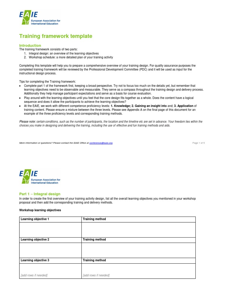 Template 1 - Training Framework | PDF | Competence (Human Resources ...