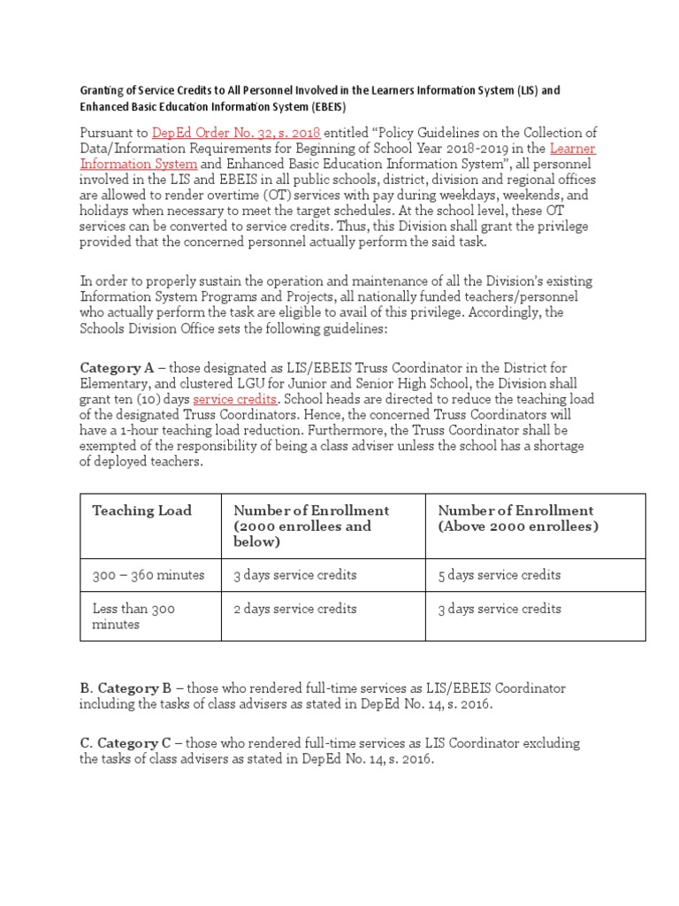 Deped Order No. 32, S. 2018 Learner Information System | PDF ...