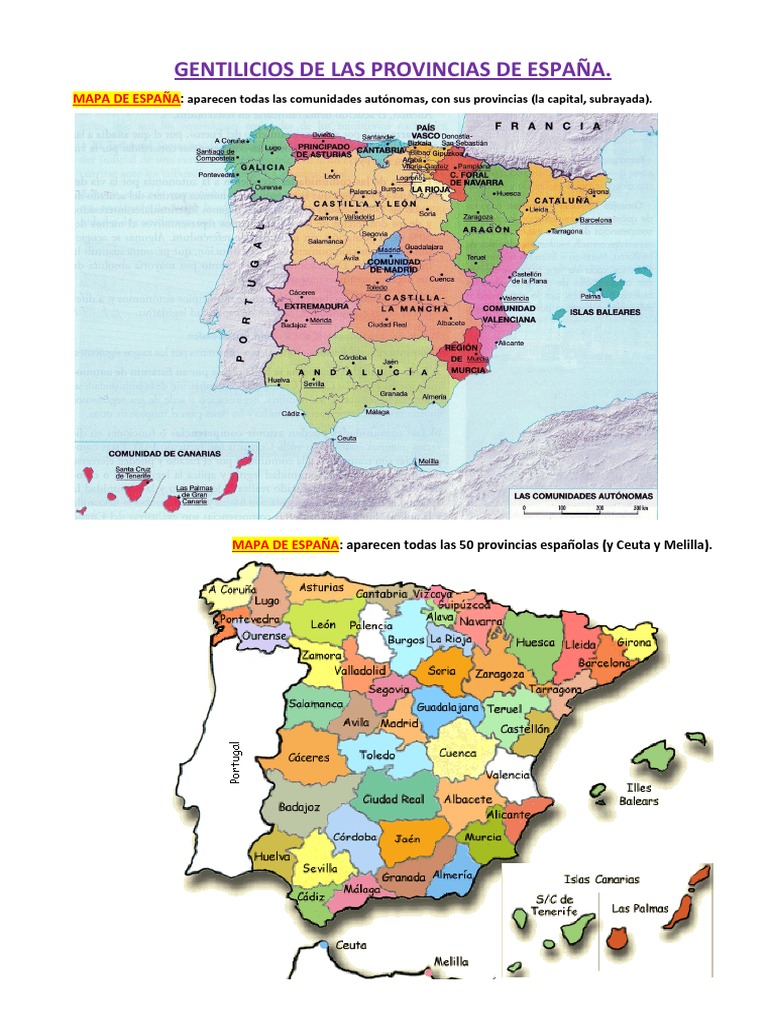 3-3 Gentilicios de Las Provincias de Espana | PDF | Europa ...