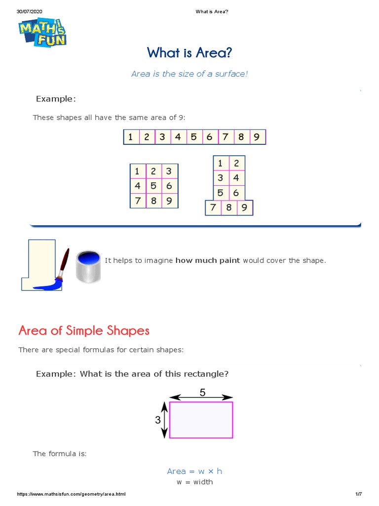 What Is Area | PDF | Area | Elementary Mathematics