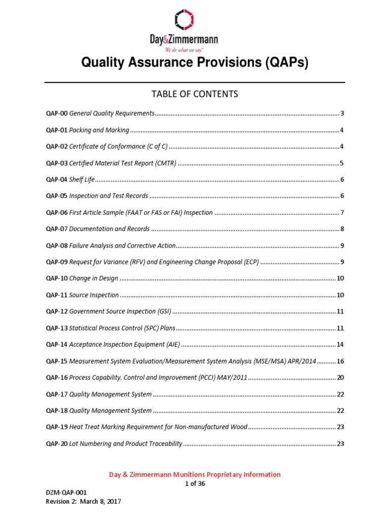 NS - QAP-001 - Quality Assurance Provisions (QAPs) v6 - 0 | PDF | Specification (Technical ...