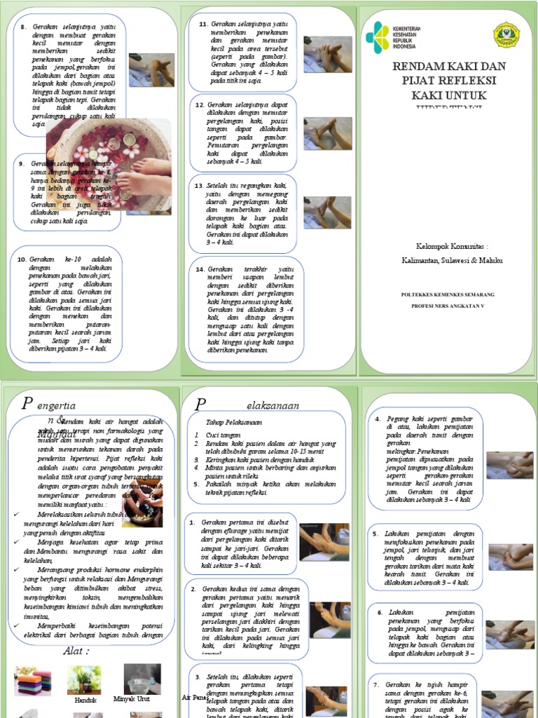 Leaflet Rendam Kaki Dan Pijat Refleksi Kaki Untuk Hipertensi | PDF