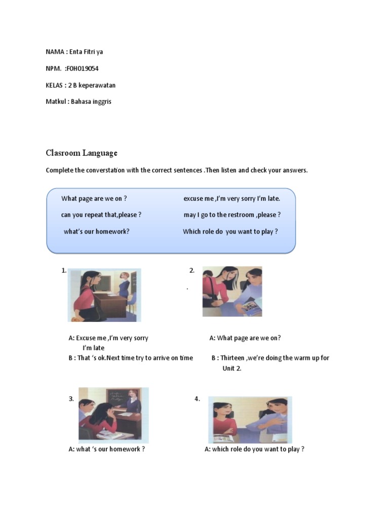 Enta Fitriya Tugas Bahasa Inggris | PDF | Human Communication | Languages