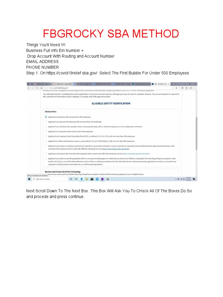 SBA Loan Application Guide | PDF | Business