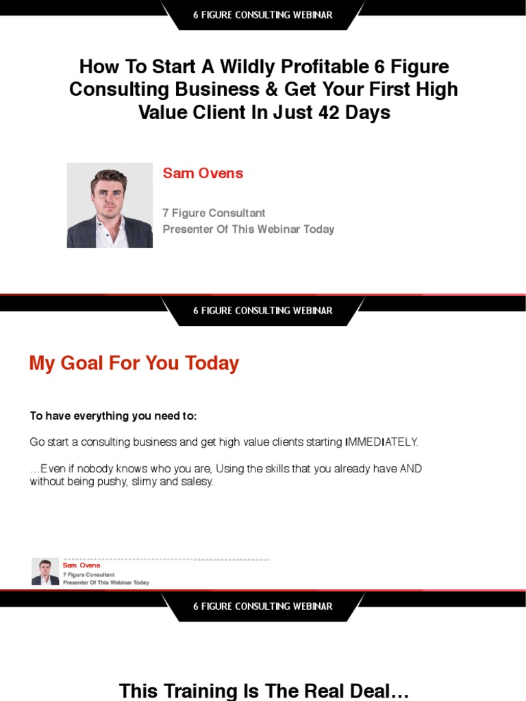 Sam Ovens - Webinar Slides | PDF | Consultant | Communication