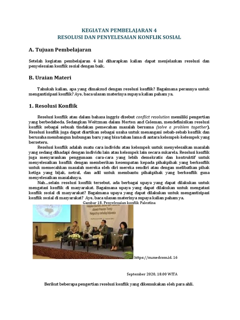 Materi 4 Resolusi Konflik | PDF