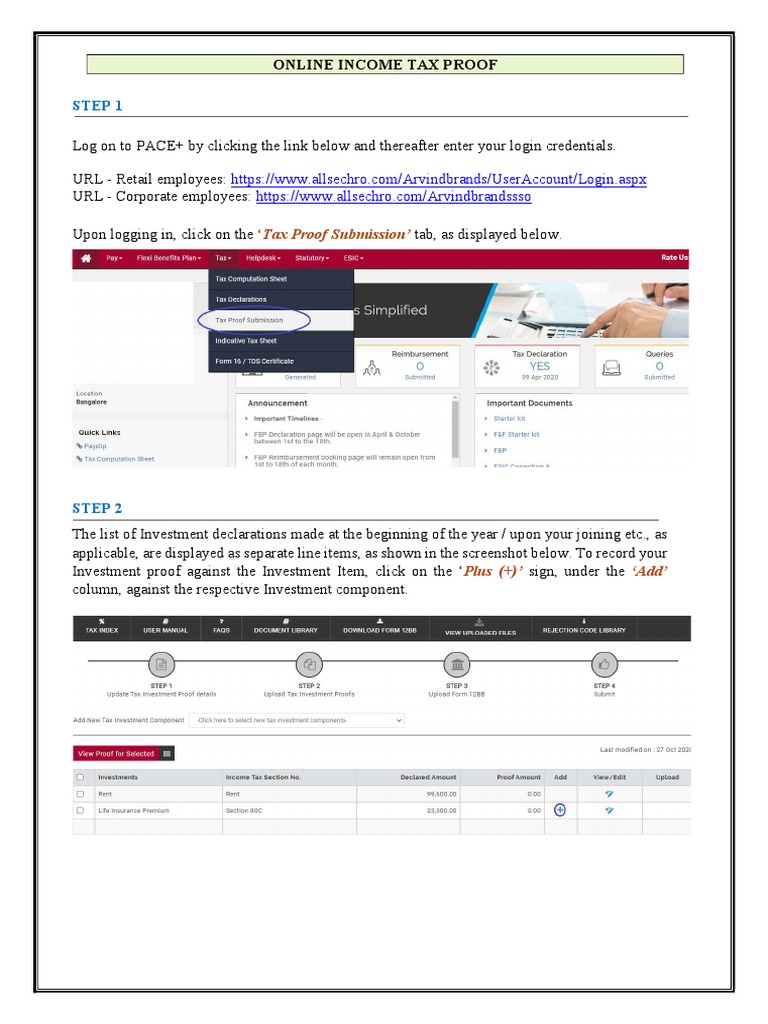 Online Tax Proof Submission Guide | PDF | Screenshot | Icon (Computing)