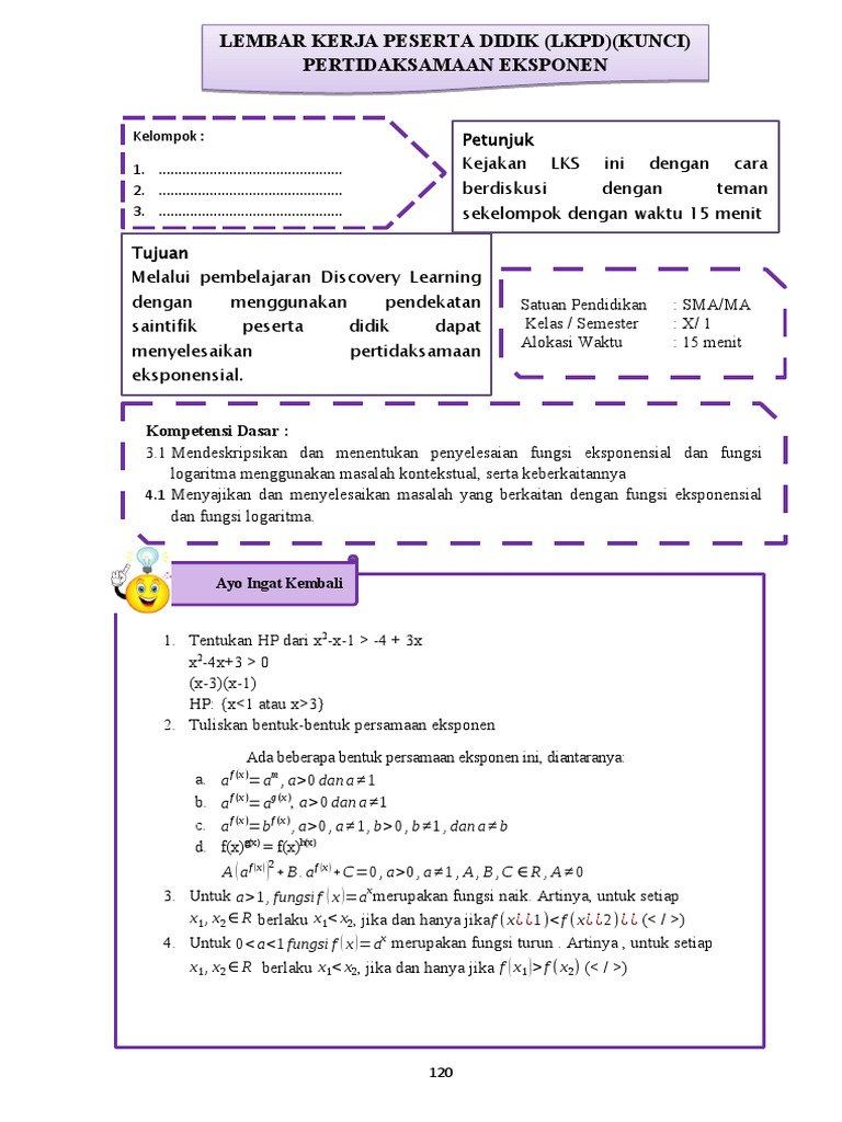 3.LKPD Eksponen+Kunci Ok | PDF