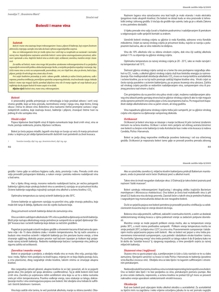 Bolesti I Mane Vina | PDF