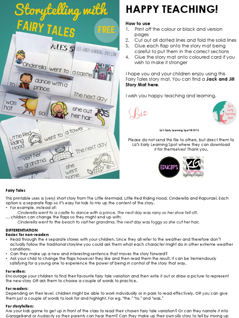 Fairy Tales Story Mat | PDF | Rapunzel | Fairy Tales