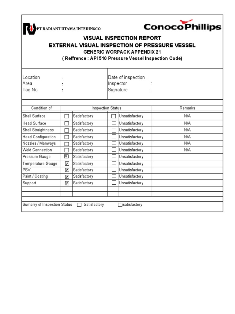 Visual Inspection PV Form | PDF