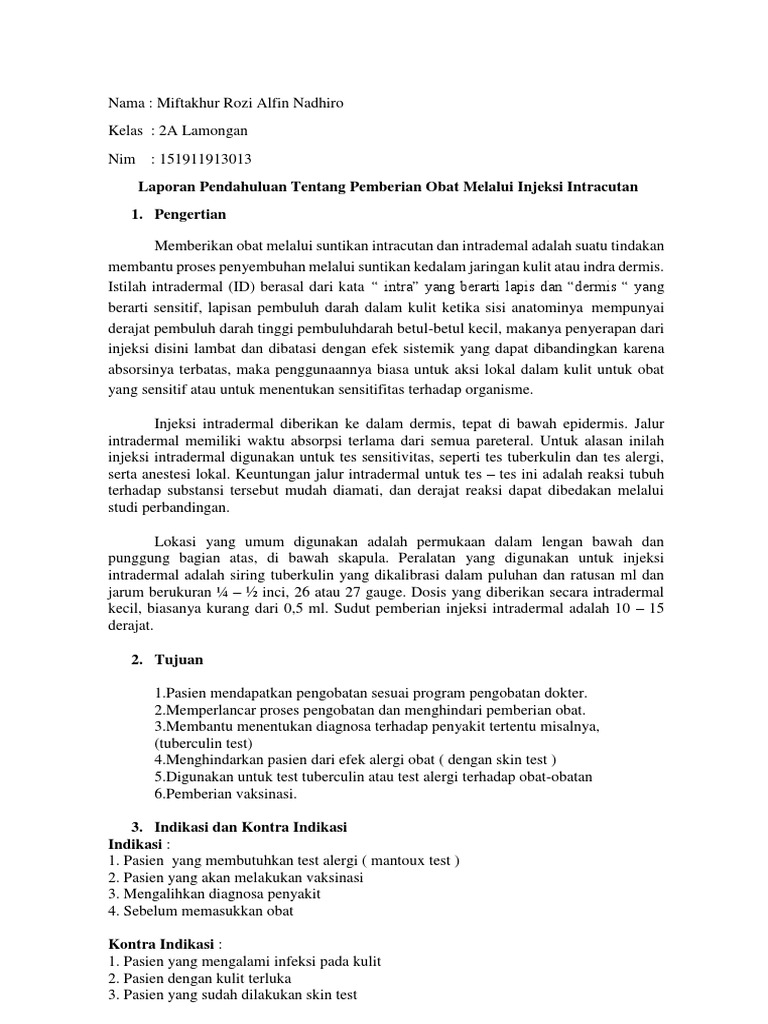 Injeksi Intrakutan | PDF