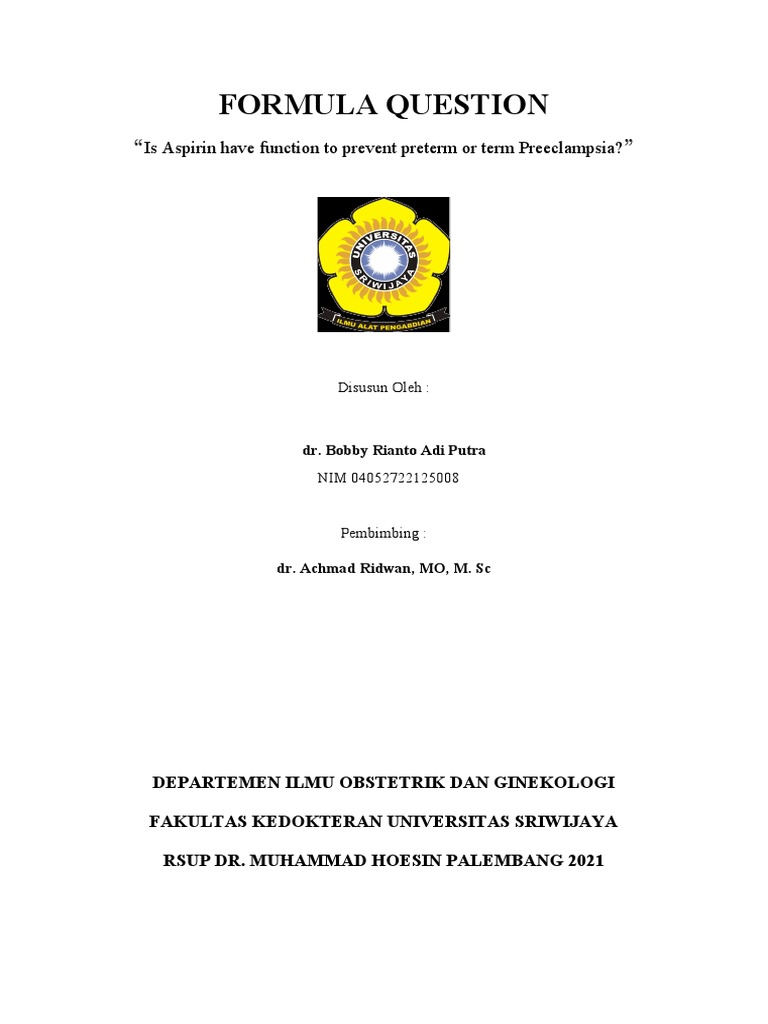 Tugas Formula Question (Obsgin Bobby Rianto Adi Putra) | PDF