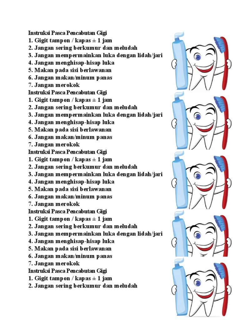 Panduan Pasca Pencabutan Gigi | PDF