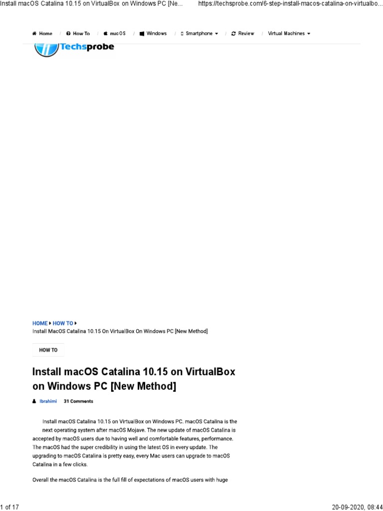 Install Catalina On VIrtualBox | PDF | Computer Engineering | Operating ...