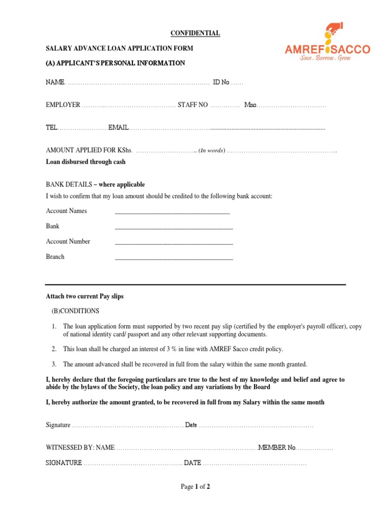 Salary Advance Loan Form1 | PDF | Loans | Government