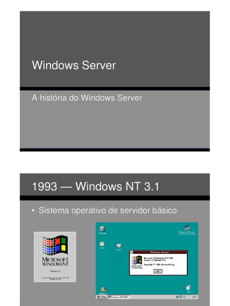 A história do Windows Server | PDF | Windows Server 2008 | Windows ...