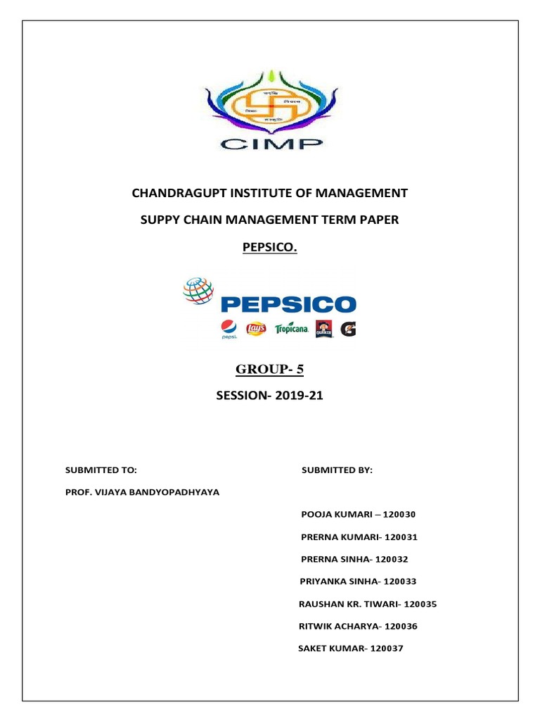 SCM Project - Group 5 | PDF | Pepsi Co | Soft Drink