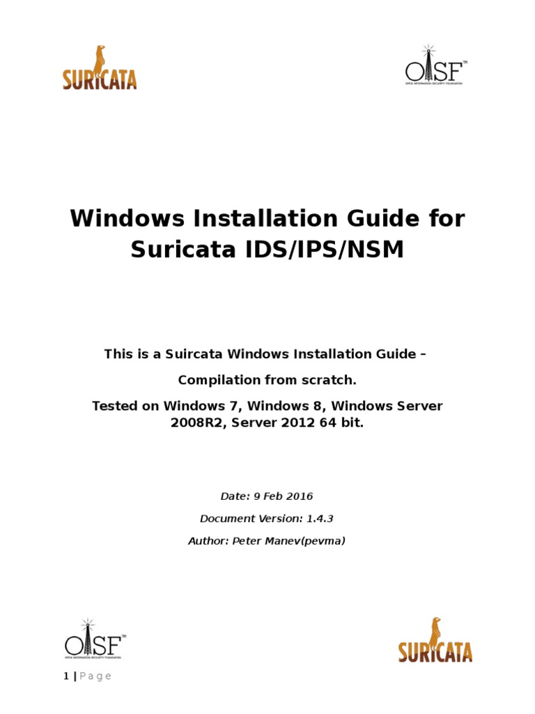 Windows Installation Guide For Suricata IDS/IPS/NSM | Download Free PDF ...