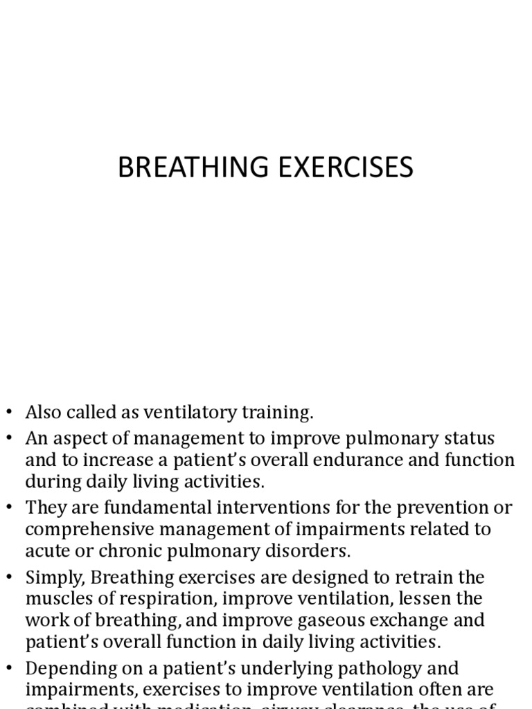 Breathing Exercise | PDF | Breathing | Lung