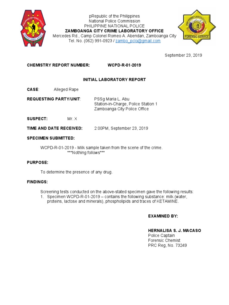 Crime Lab Report (Print) | PDF