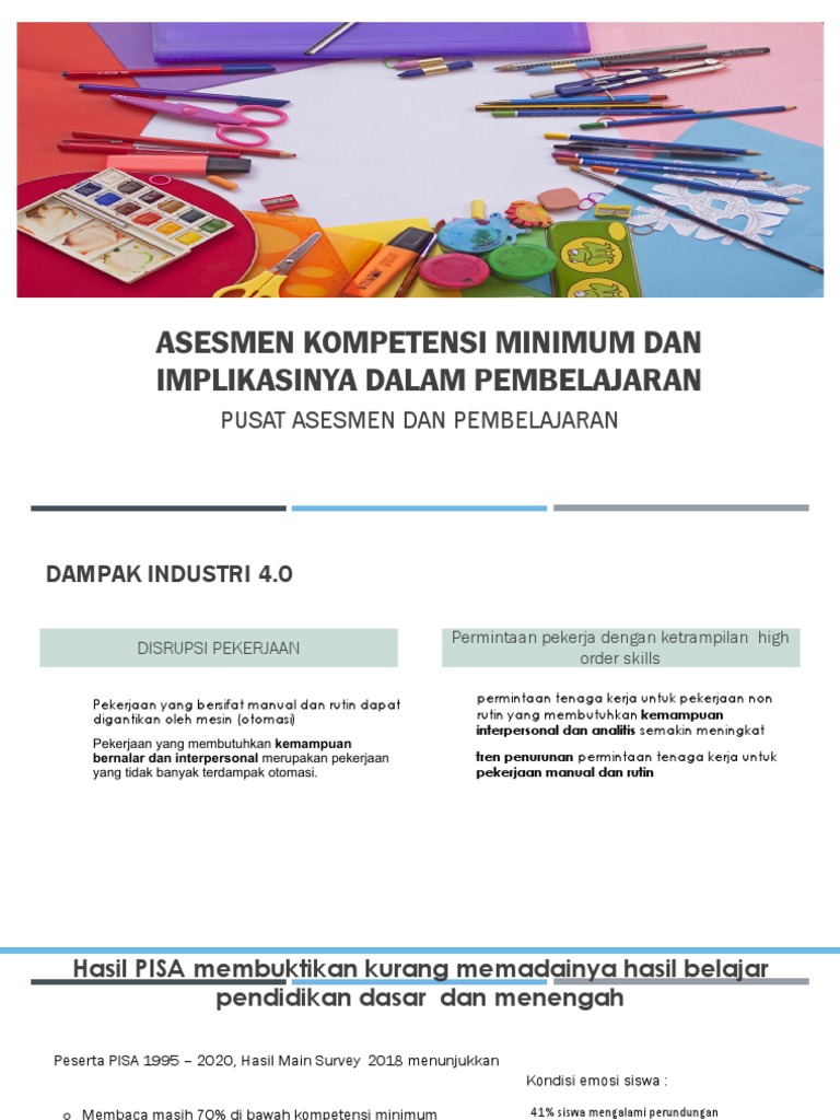 Materi Pusmenjar - AKM Dan Implementasi Pada Pembelajaran | PDF