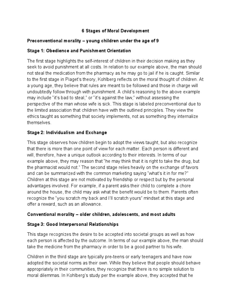 6 Stages of Moral Development | PDF | Morality | Psychological Concepts