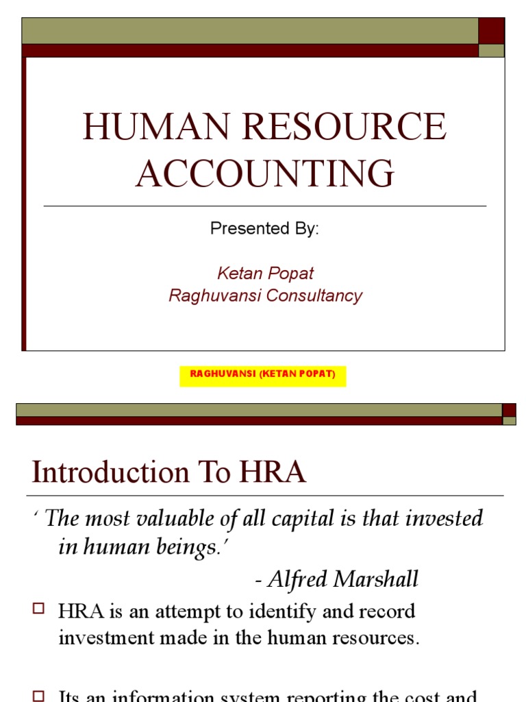 Human Resource Accounting | PDF | Value (Economics) | Human Resources