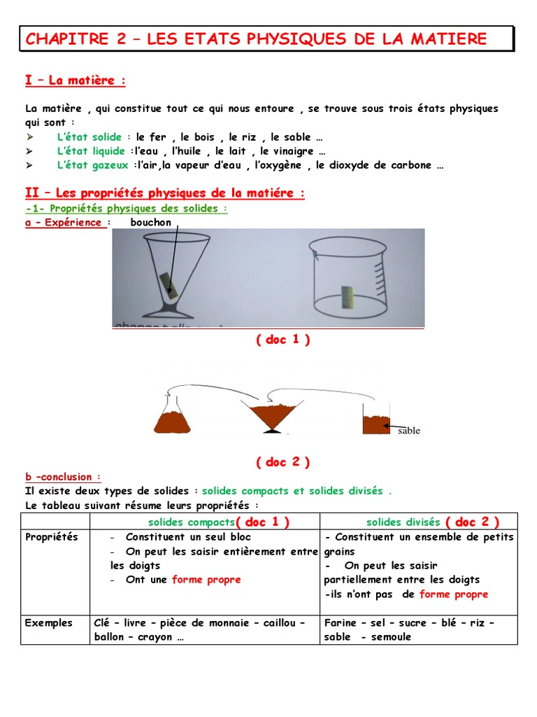 Les États Physiques de la Matière | PDF | Gaz | Matière