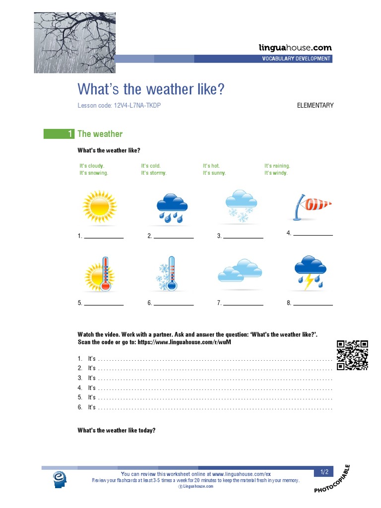 Describing Weather Conditions: A Lesson on Learning and Practicing ...