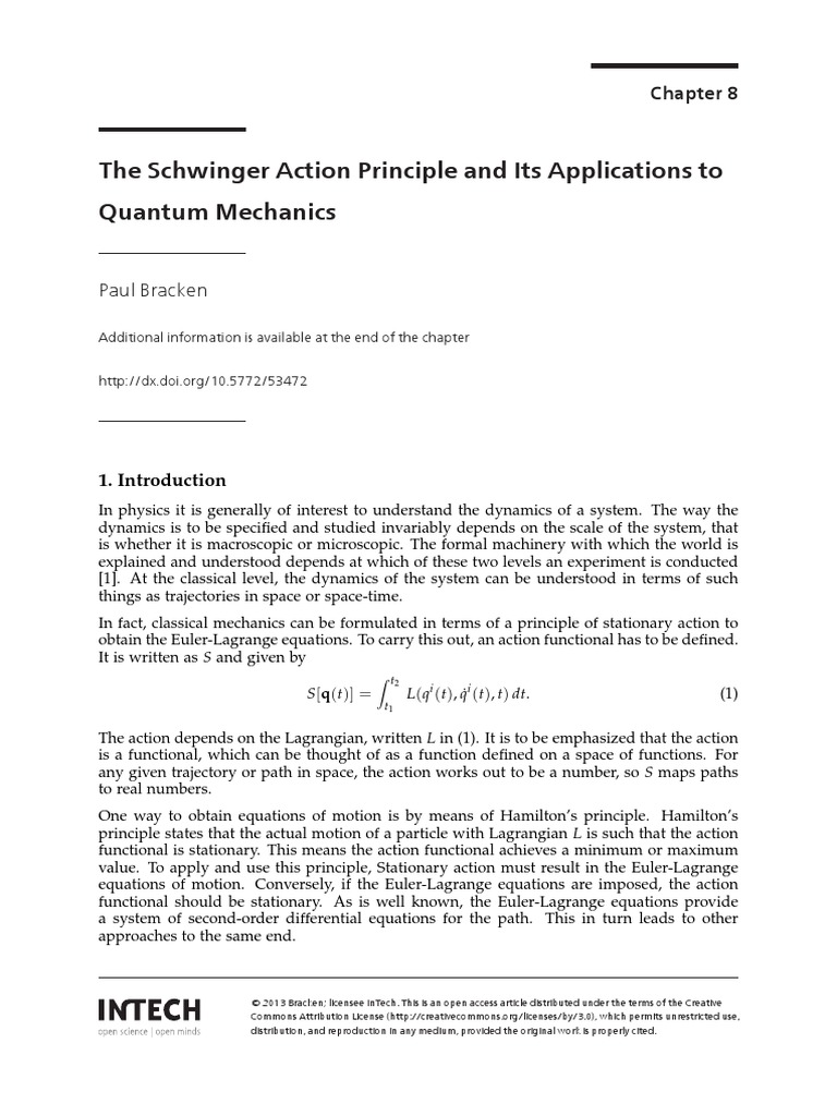 Schwinger Action Principal | PDF | Lagrangian Mechanics | Applied ...