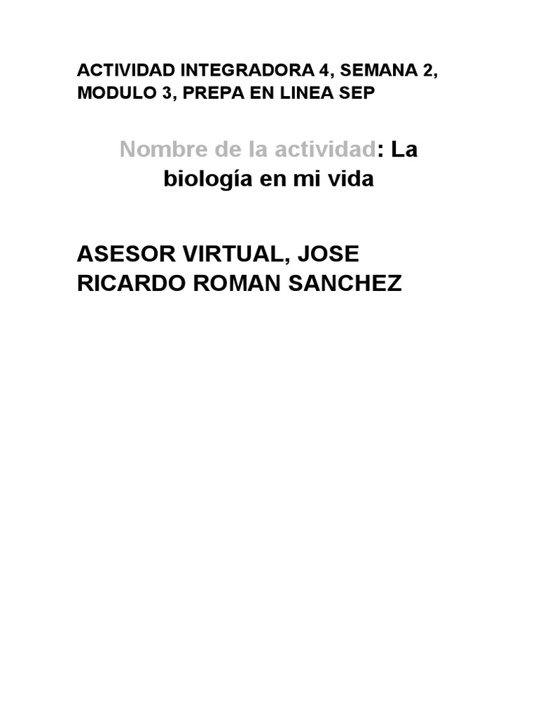 Ejemplo, Actividad Integradora 4, Semana 2, Modulo 3 | PDF | Residuos | Contaminación