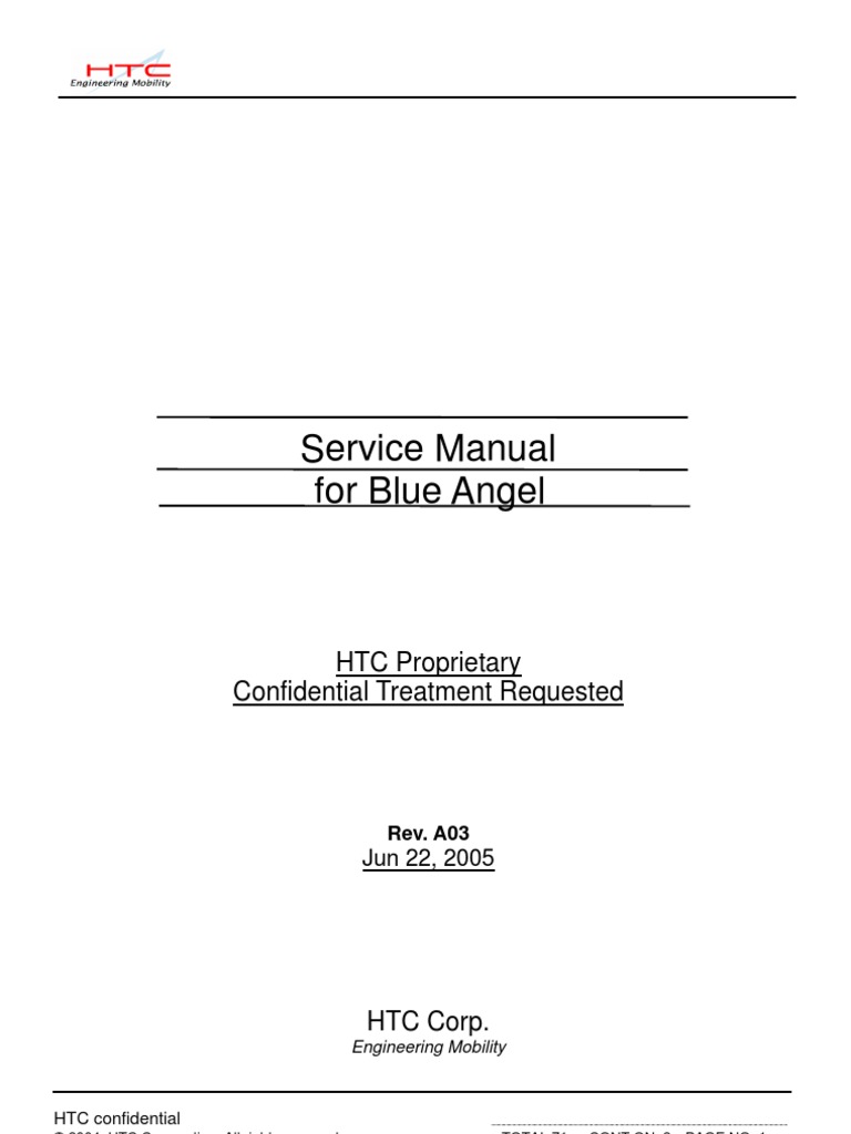 HTC Blue Angel Service Manual & Repair Guide | PDF | Computers