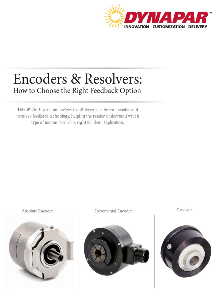 Encoders & Resolvers:: How To Choose The Right Feedback Option | PDF ...
