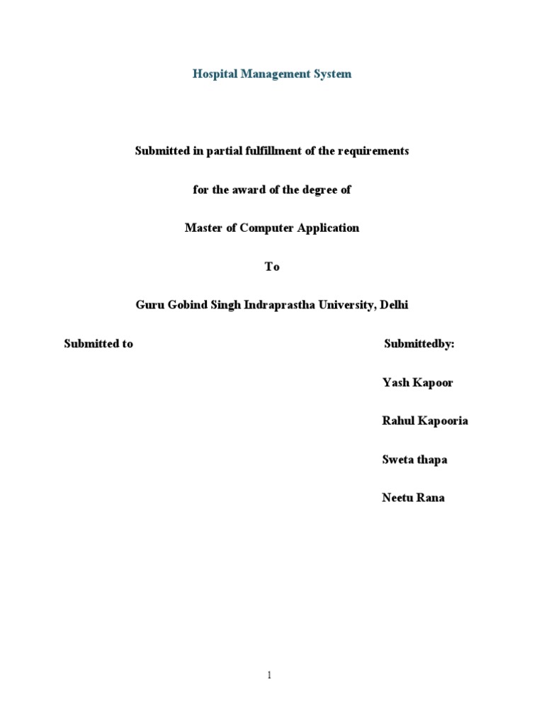 Hospital Management System Srs | PDF | Software Testing | Systems ...