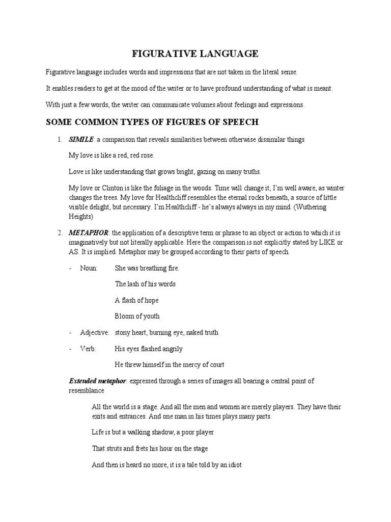 Figurative Language Theory | PDF | Metaphor | Love