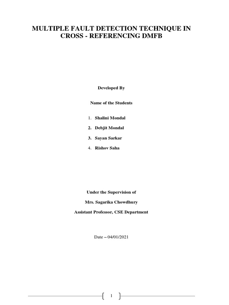 Multiple Fault Detection Technique In Cross Referencing Dmfb Pdf Microfluidics Chemistry 4735