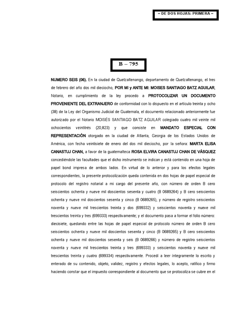 06-18 Protocolizacion de Mandato Compra Venta | PDF | Guatemala | Ley común