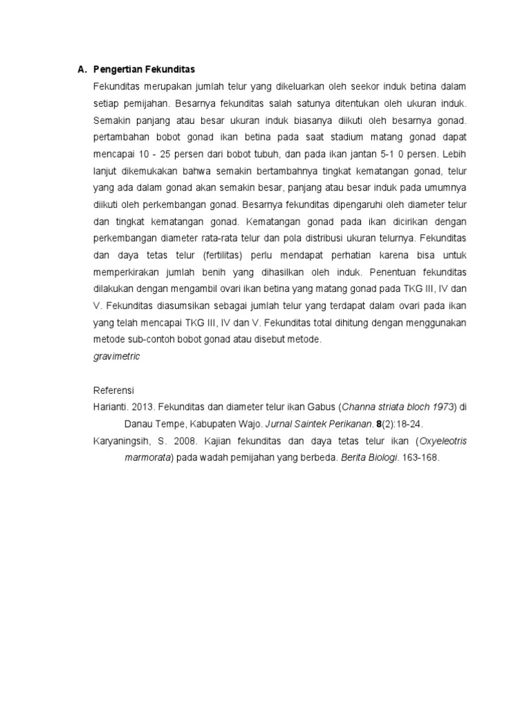 Pengertian Fekunditas | PDF